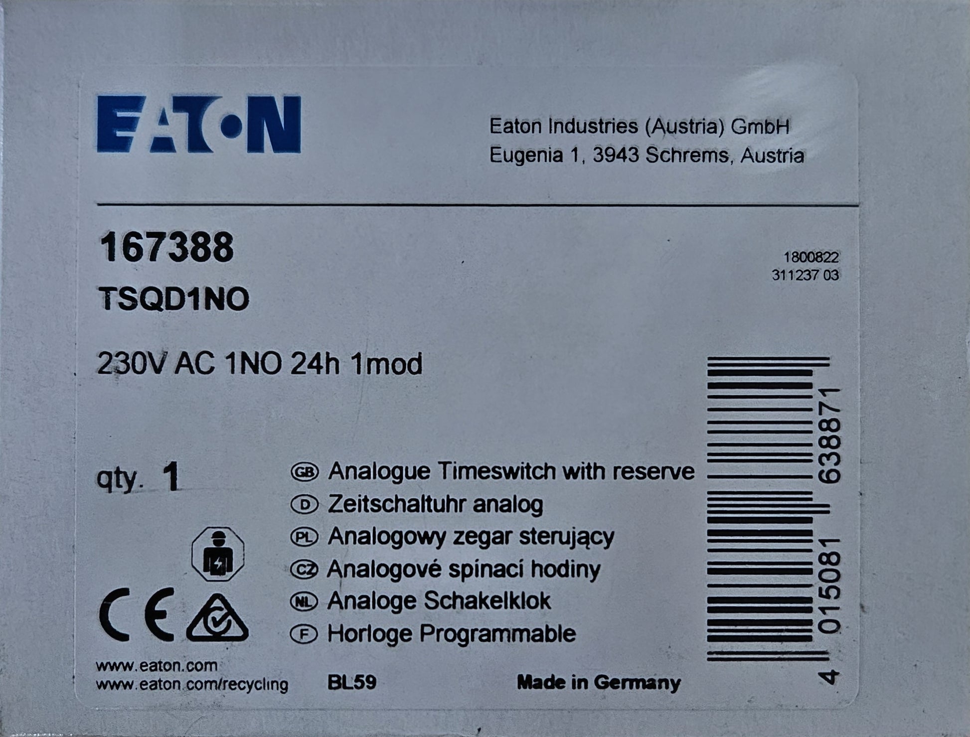 Eaton Single Pole Timer 24HR 16 AMP – Underwood Air Conditioning Warehouse